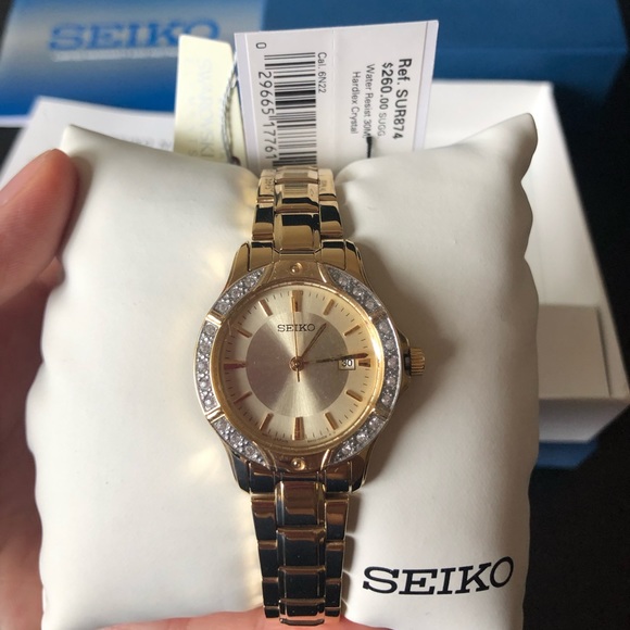 Seiko | Accessories | Seiko Women Watch Gold Sur874 | Poshmark